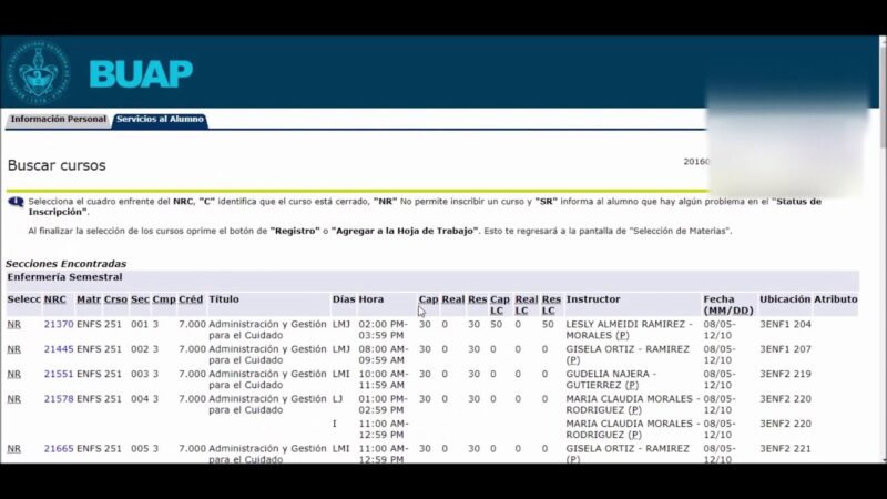 PROYECCION DE MATERIAS BUAP ️ Autoservicio BUAP
